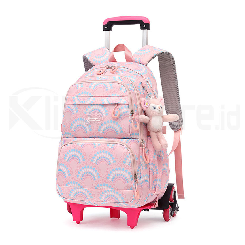 Jual Tas Troli Anak Sekolah Perempuan Grafiti Ransel 6 Roda SD School Bag Trolley Backpack ...