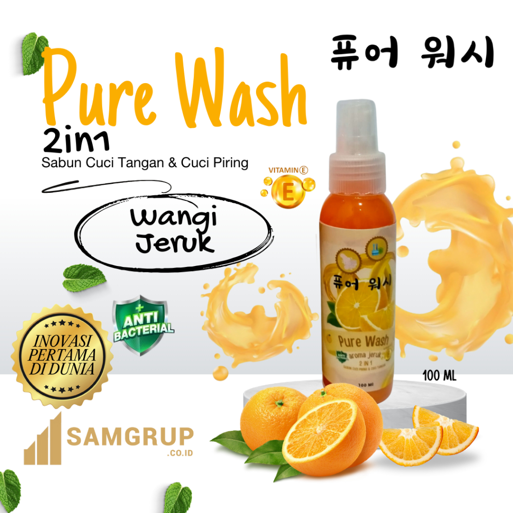 Jual Sabun Cuci Tangan Dan Cuci Peralatan Makan Spray Pure Wash 2in1 ...