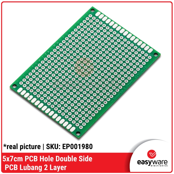 Jual PCB DOUBLE SIDE 5x7cm PCB MATRIX 5x7 PCB LUBANG 5x7 PROTOBOARD ...