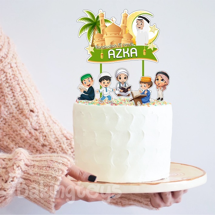 Jual Cowok Anak Santri Islamic Boy Barrakallah Fii Umrik - Topper Cake ...