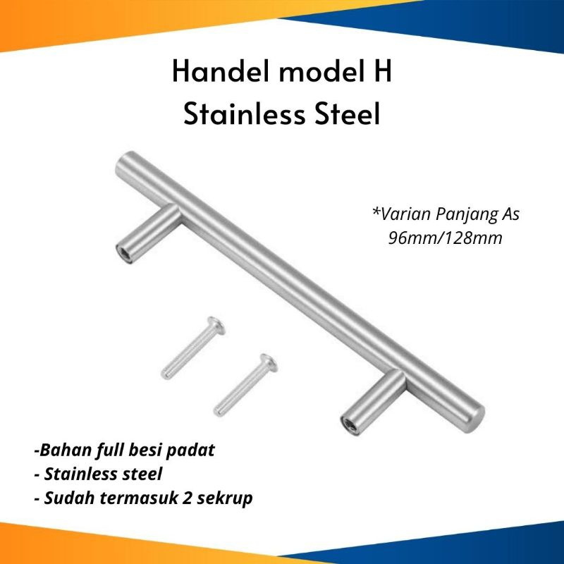 Jual Handle H/ Handel Laci Stainless Steel Full Besi (H128) | Shopee Indonesia