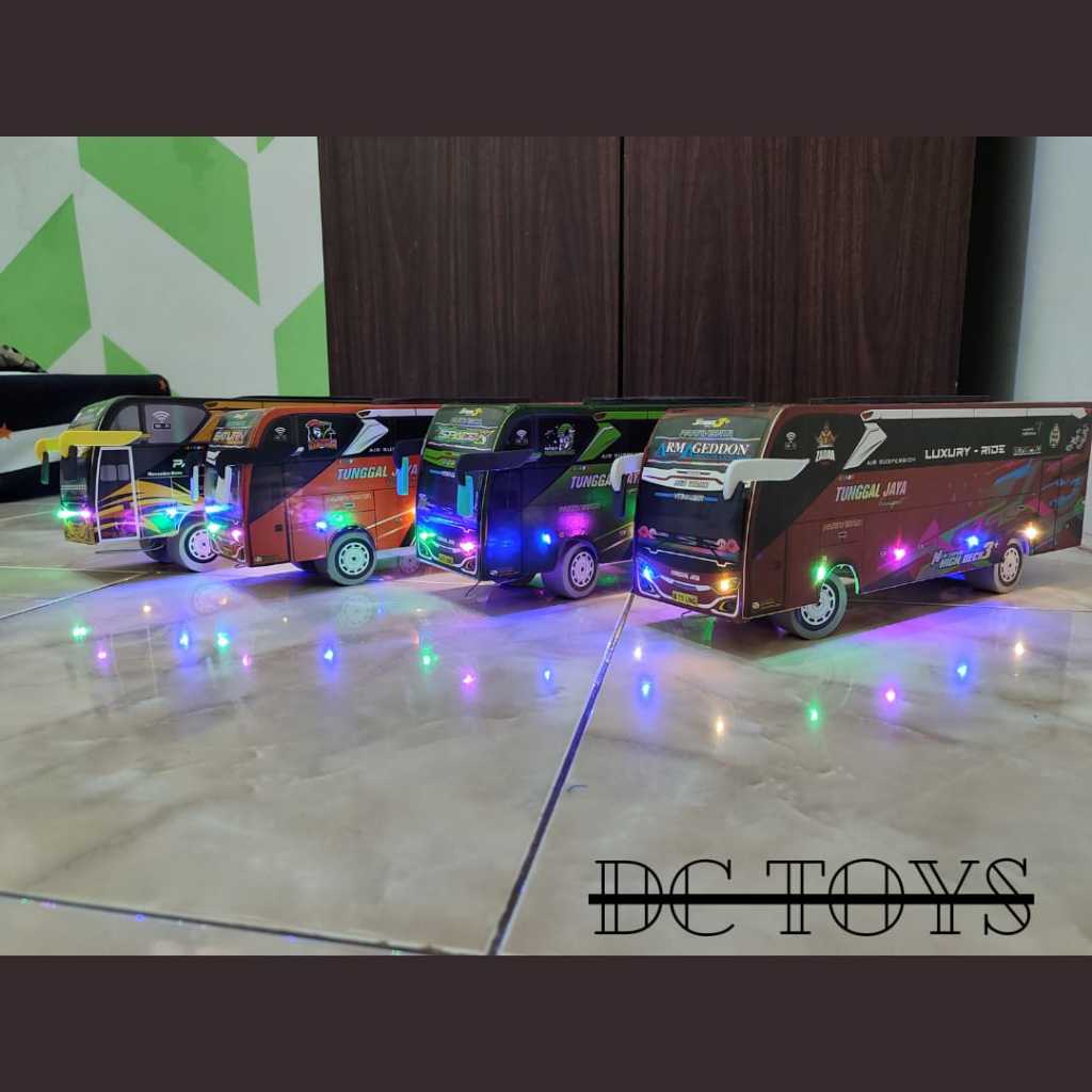 Jual MINIATUR BUS TELOLET BASURI FULL LAMPU PANJANG 40CM | Shopee Indonesia