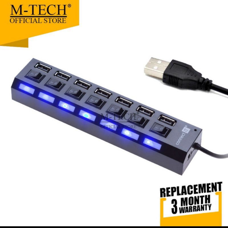 Jual Mtech USB HUB 7 Port high speed 2.0 Usb high Quantity | Shopee ...