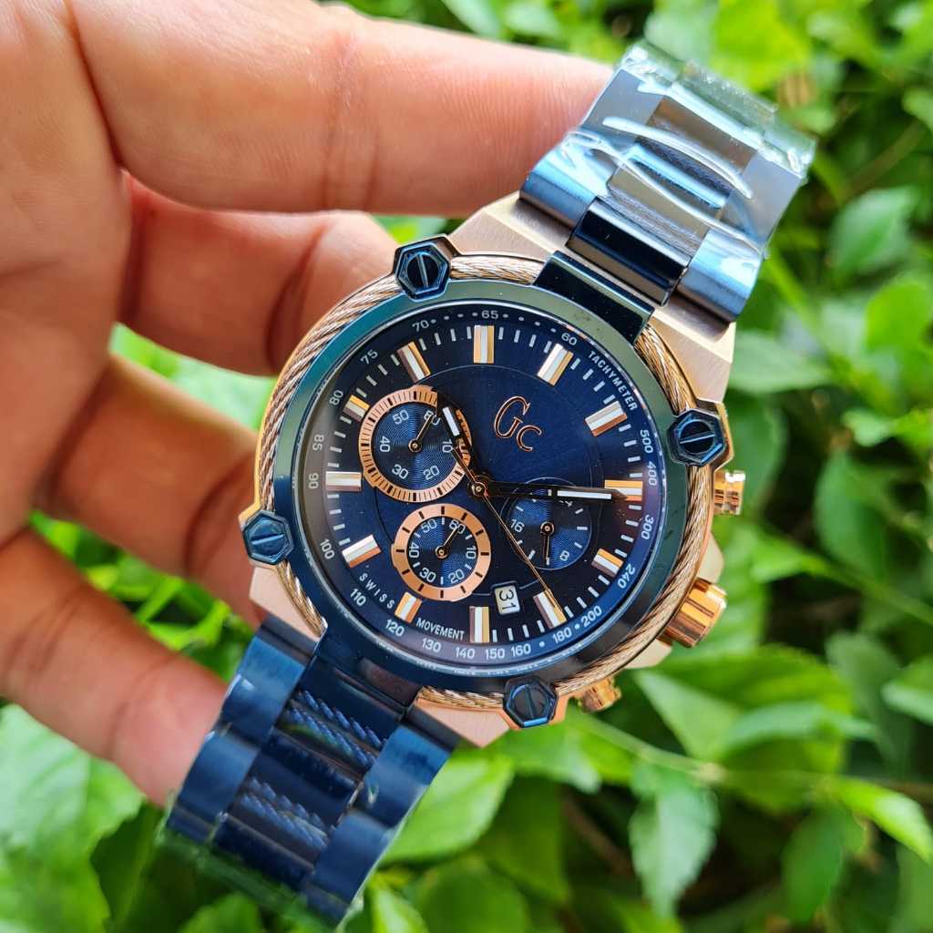 Jual Jam Pria Guess Colection - GC Y24002G2 Stainless Chrono | Shopee ...