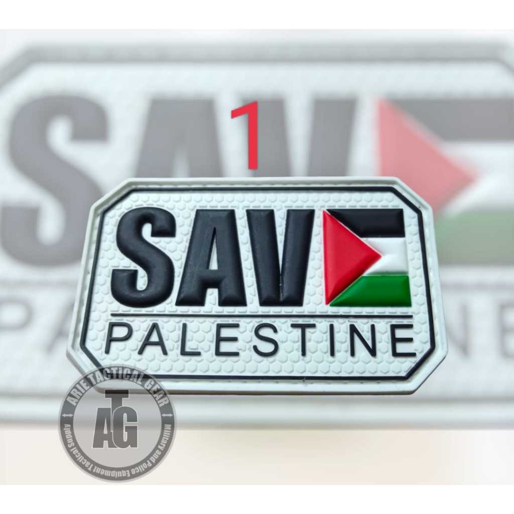 Jual patch rubber pvc bendera palestina / patch save gaza palestine ...
