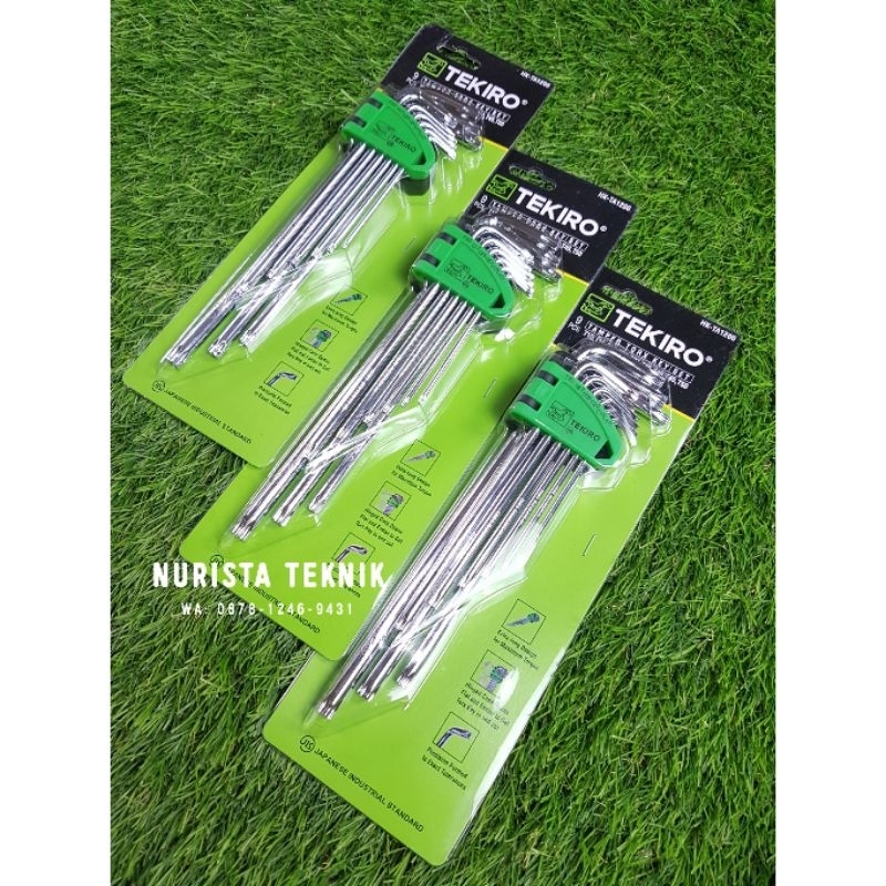 Jual TEKIRO KUNCI L BINTANG SET LUBANG/TAMPER TORX KEY SET 9 PCS (HK ...