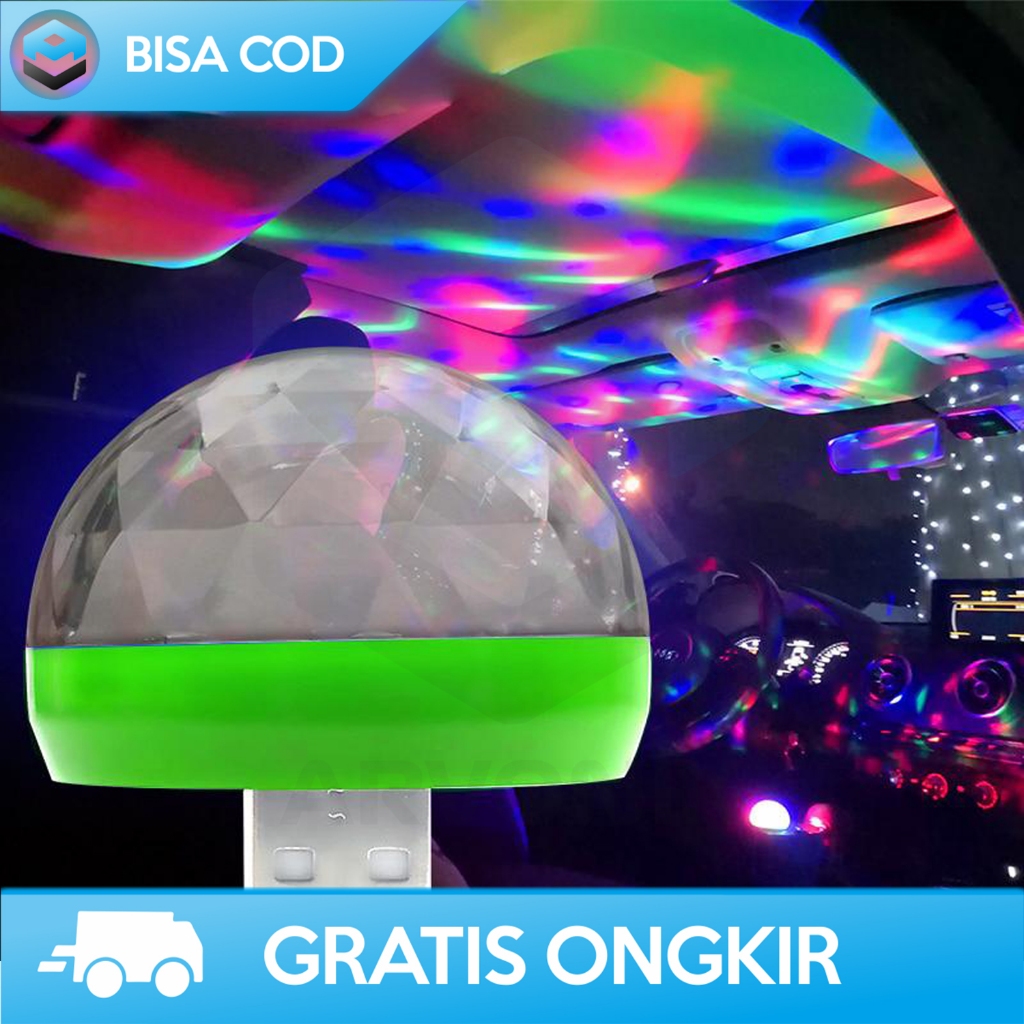 Jual MAGIC BALL MUSIC LAMPU PROYEKTOR DISCO SENSOR SUARA LED RGB USB 4 ...