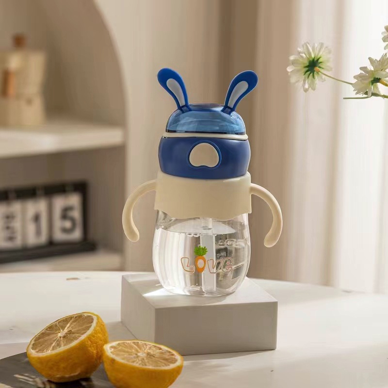 Jual Botol Minum Anak Aesthetic Telinga Kelinci 450ml Tali Sedotan | Shopee Indonesia