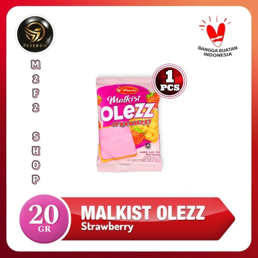 Jual Kokola Biskuit Malkist Olezz Strawberry | Krim Stroberi Sachet ...