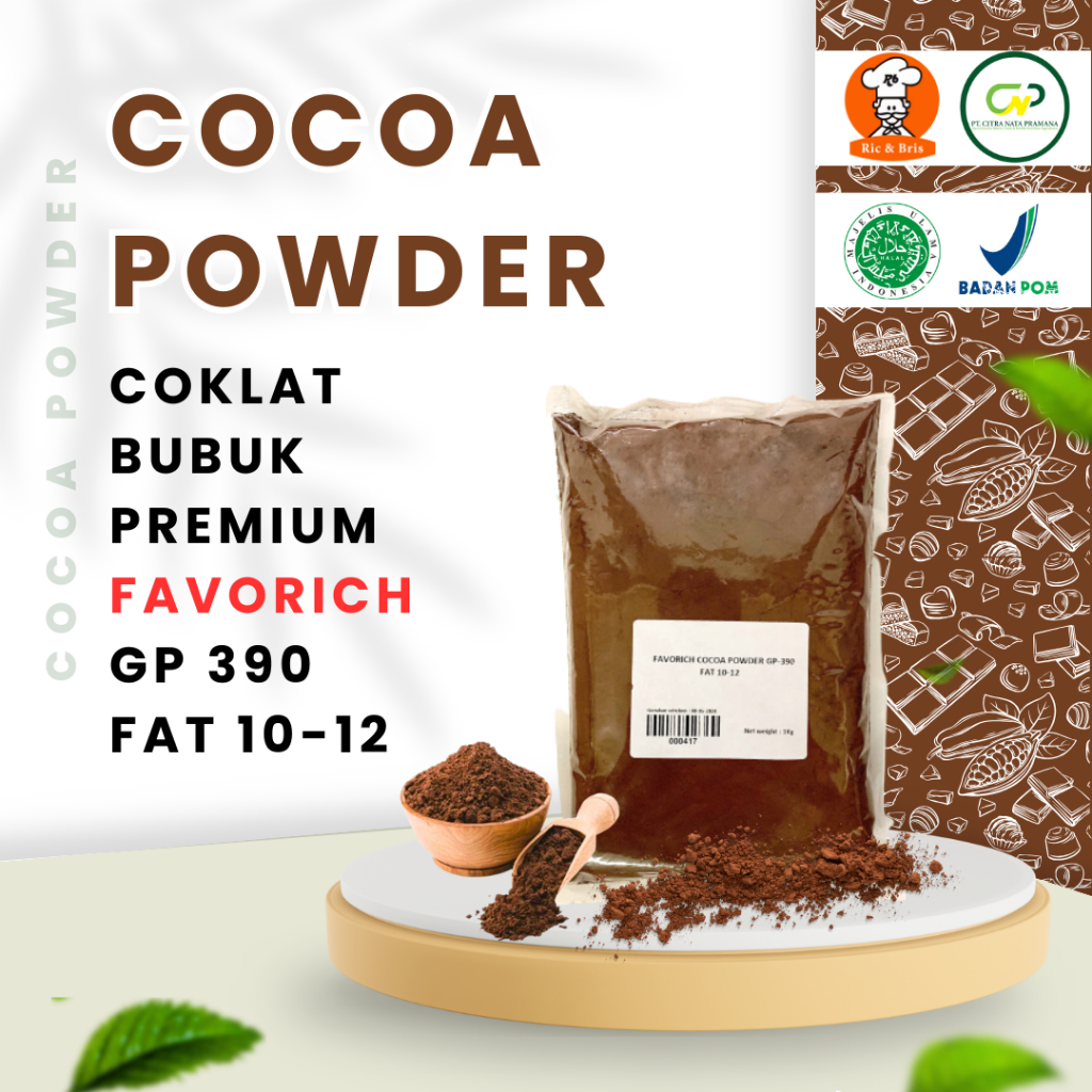 Jual Pure Cocoa Powder Favorich AP390 10-12 / Coklat Bubuk Favorich ...