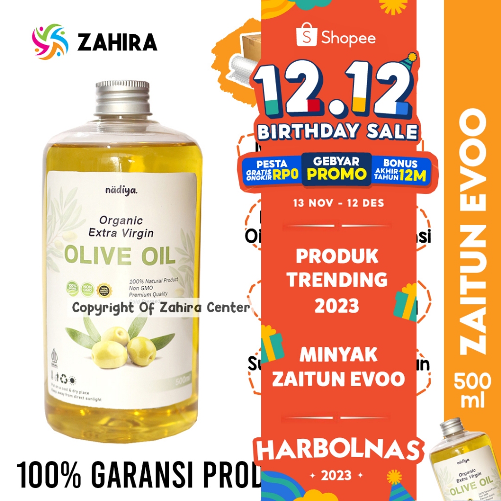 Jual Minyak Zaitun EVOO 500ml Premium Extra Virgin Olive Oil Asli Natural Organic Herbal Sehat ...