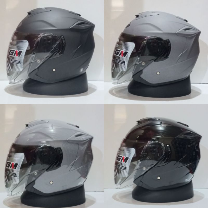 Jual HELM GM FURY SOLID DOUBLE VISOR | Shopee Indonesia