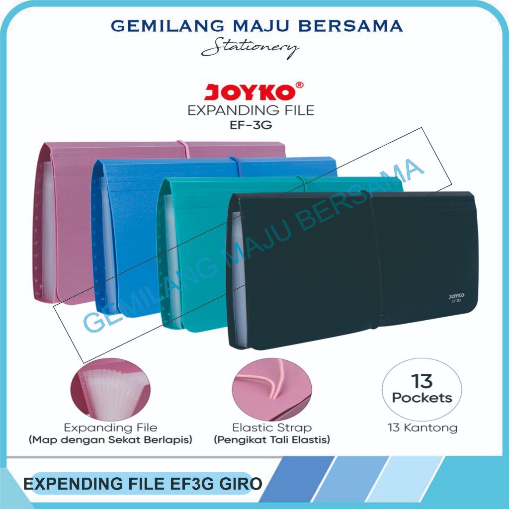 Jual Expanding File Map Harmonika Joyko EF-3G Giro 13 Pocket | Shopee ...