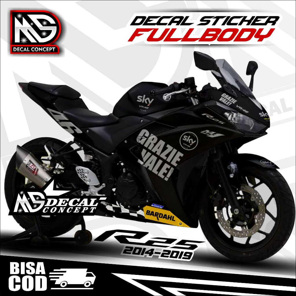 Jual (TERBARU) Decal Stiker R25 Full Body Decal Yamaha R25 GRAZIE VALLE ...