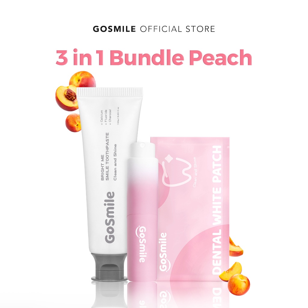 Jual Go Smile Bundle Mouthspray Peach + Toothpaste + Dental Patch ...