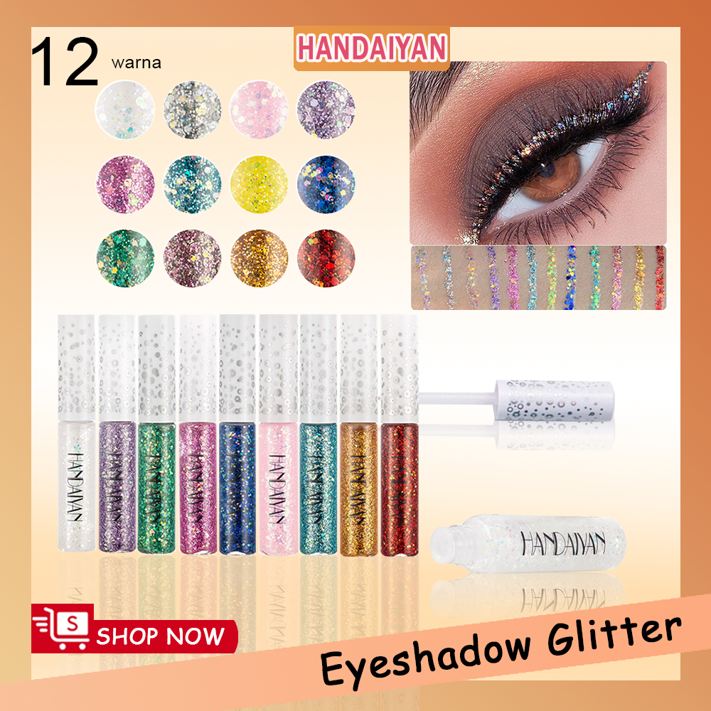 Jual 【12 warna】HANDAIYAN Liquid eyeshadow glitter cair Liquid Eyeliner ...
