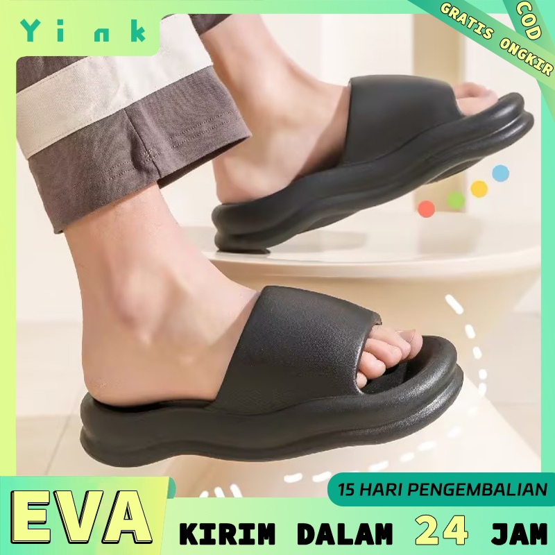 Jual Yink Sandal Slop Pria Kece Keren Empuk Eva Bergelombang Sendal Cowok Kekinian Murah Distro ...