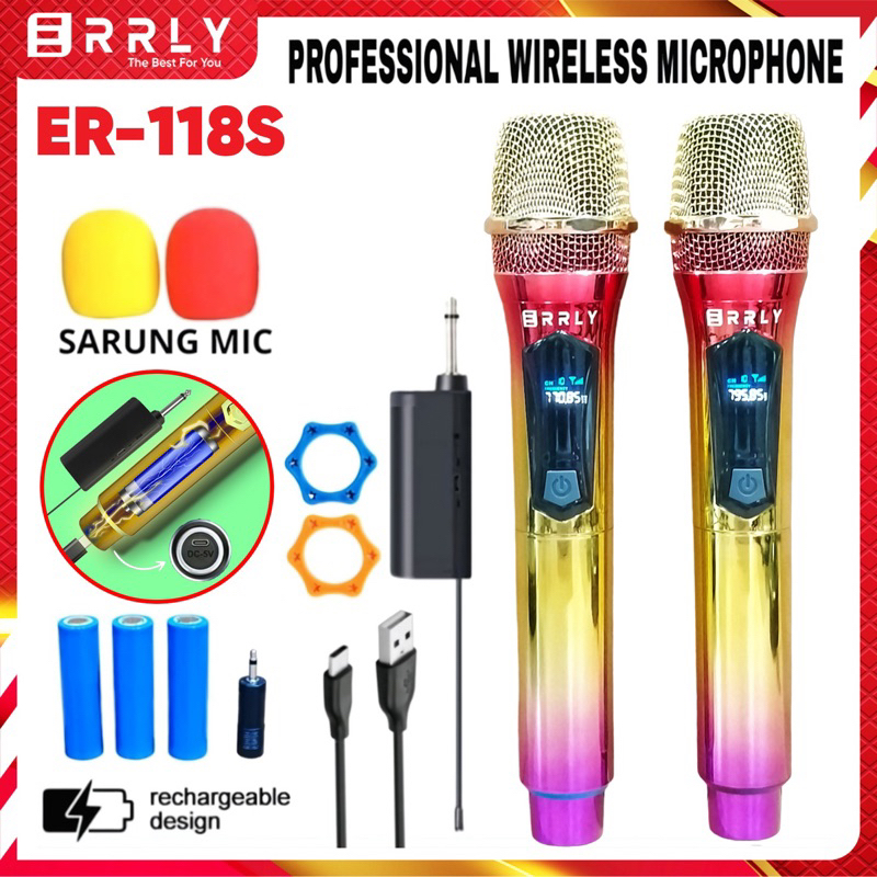 Jual Mic Karaoke Wireless Microphone Tanpa Kabel ERRLY YF118 SINGLE ...