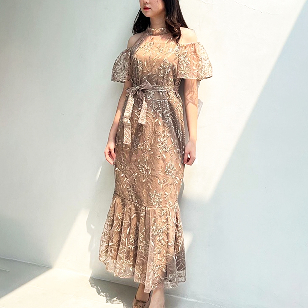 Jual GLORIA DRESS DUYUNG M L Dress Pesta Kondangan Natal Brokat Tile ...