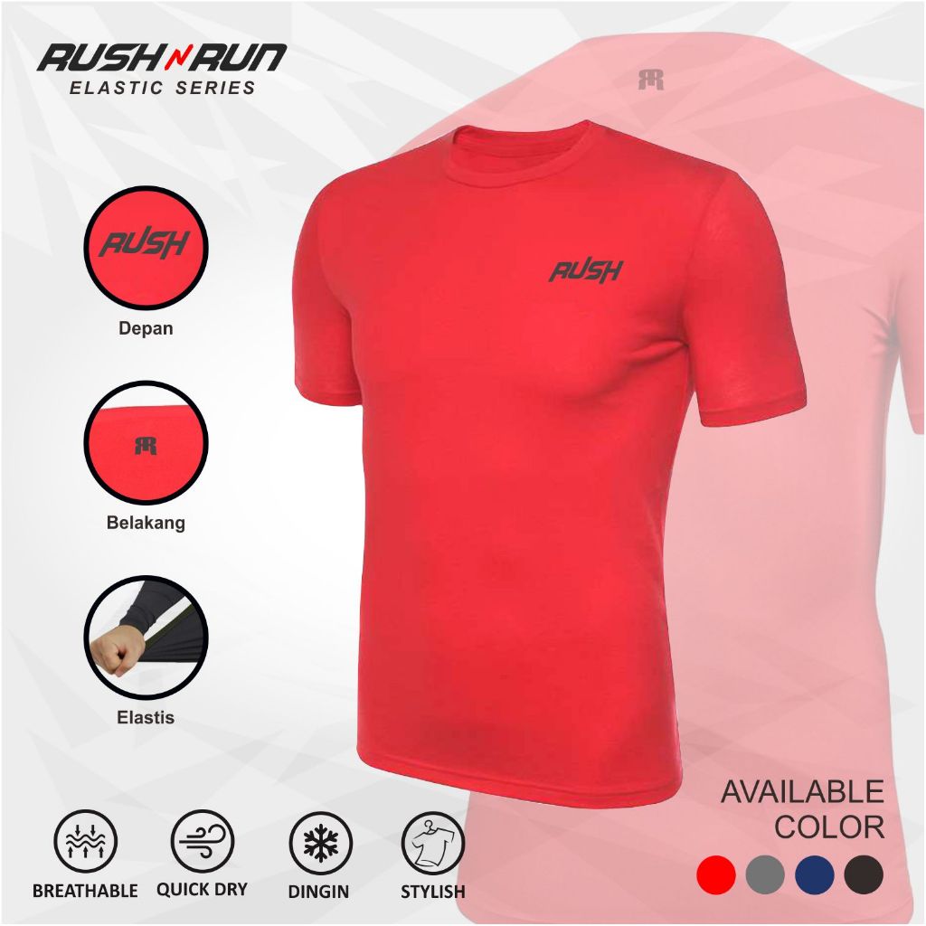 Jual Rush N Run Compression Baju Kaos Olahraga Pria Baselayer Short ...
