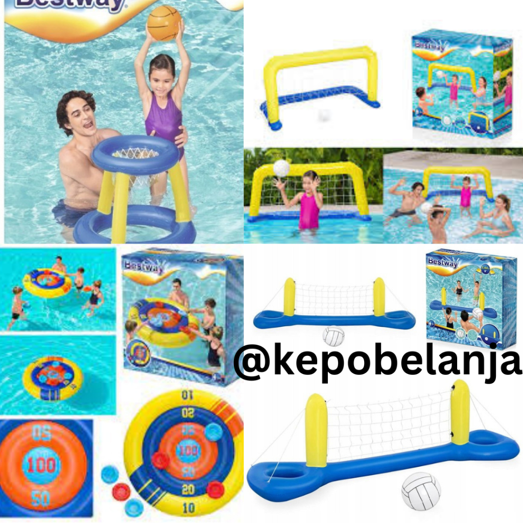 Jual PROMO Mainan air anak gawang bola polo WATER sepak volli ball ...