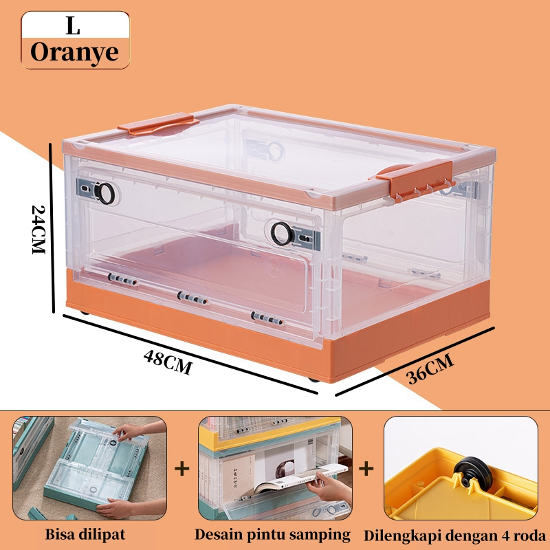 Jual Foldable Storage Box Transparant Large Box Tempat Baju /Mainan ...