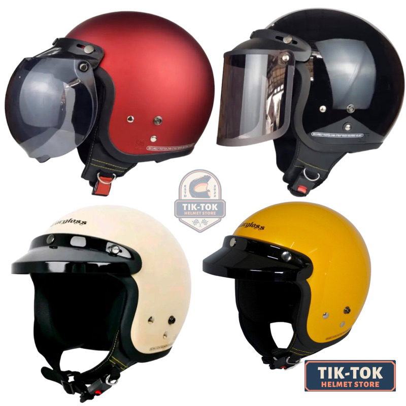 Jual Helm Bogo Retro Dewasa Variasi Kaca Datar , Cembung , Pet , Free ...