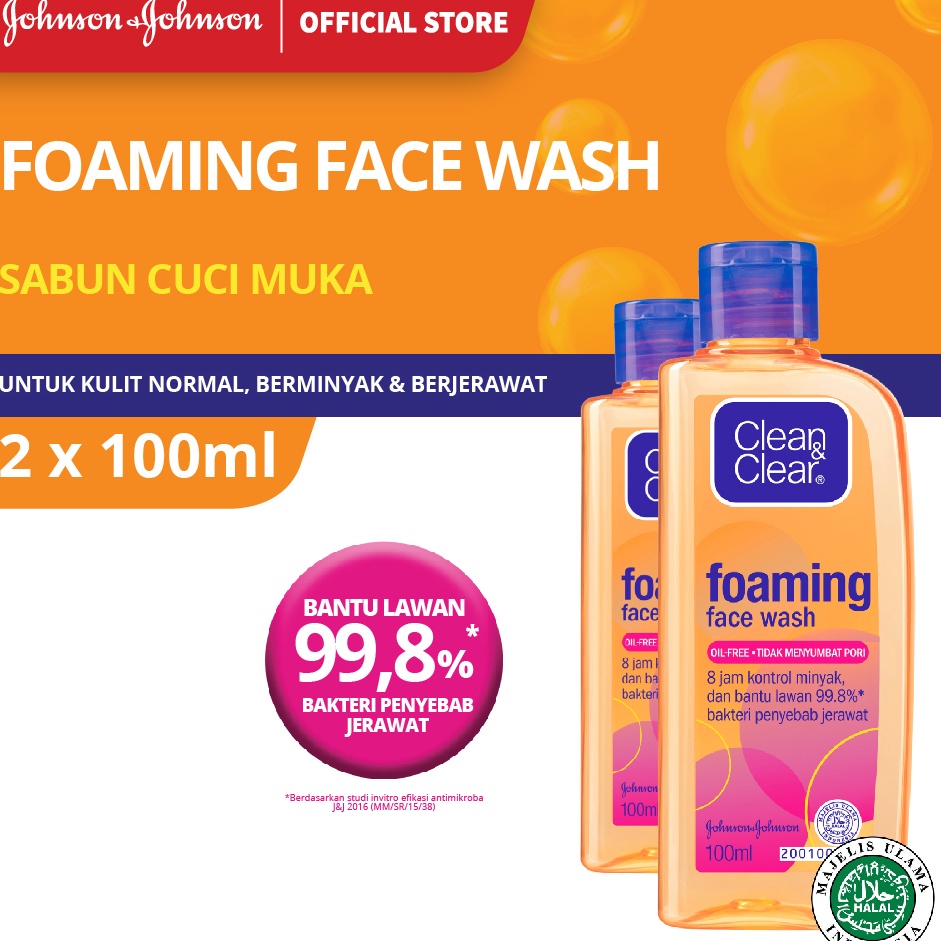 Jual Clean & Clear Foaming Face Wash 100 ml [Paket Isi 2] | Shopee Indonesia