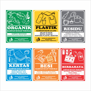 Jual STIKER TEMPAT SAMPAH ORGANIK , RESIDU, KERTAS, BESI, PLASTIK ...