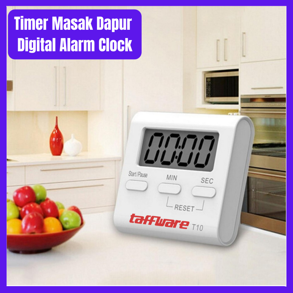 Jual Timer Masak Dapur Countdown Digital Alarm Clock Taffware Digital ...