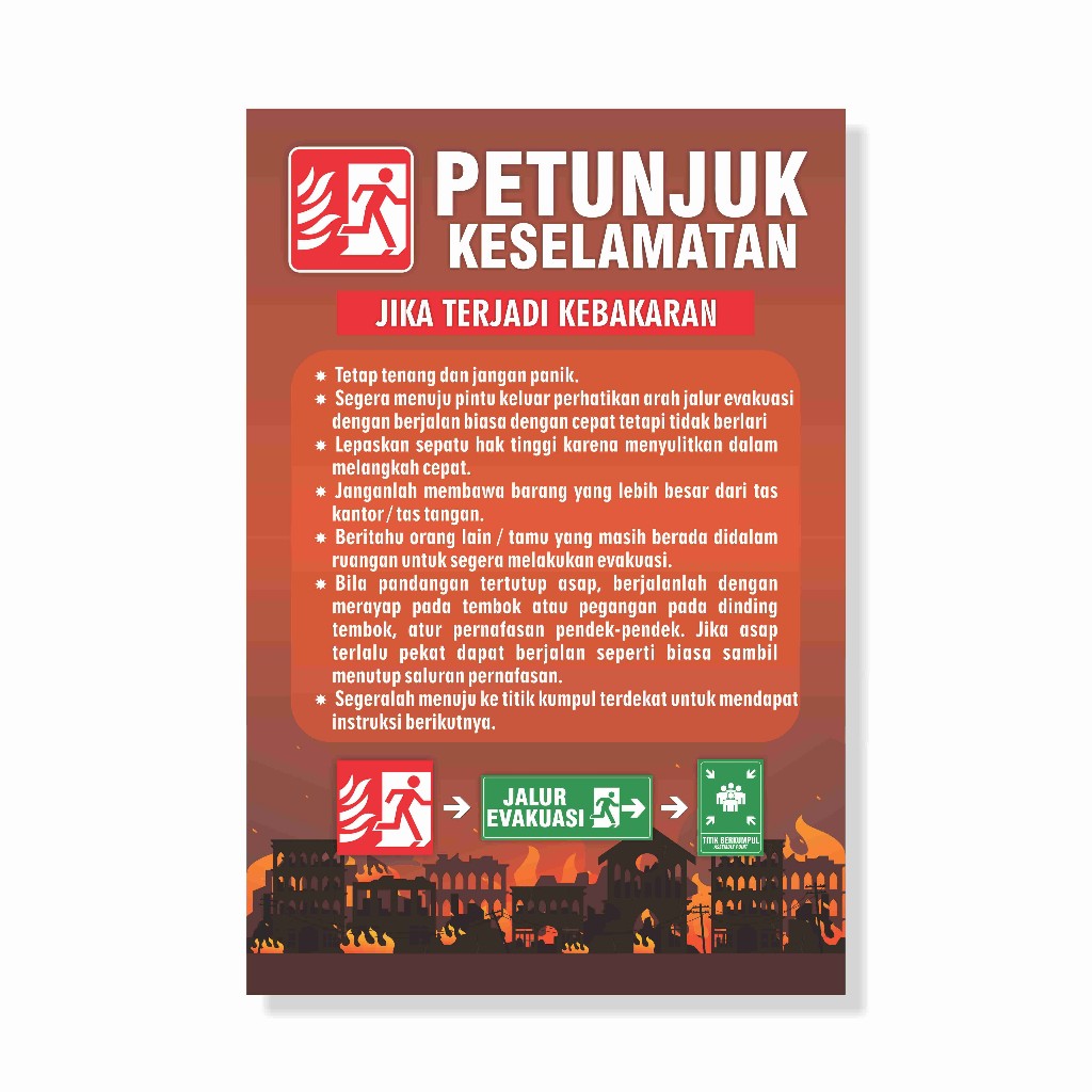 Jual Poster K3, Petunjuk Keselamatan Kebakaran | Shopee Indonesia