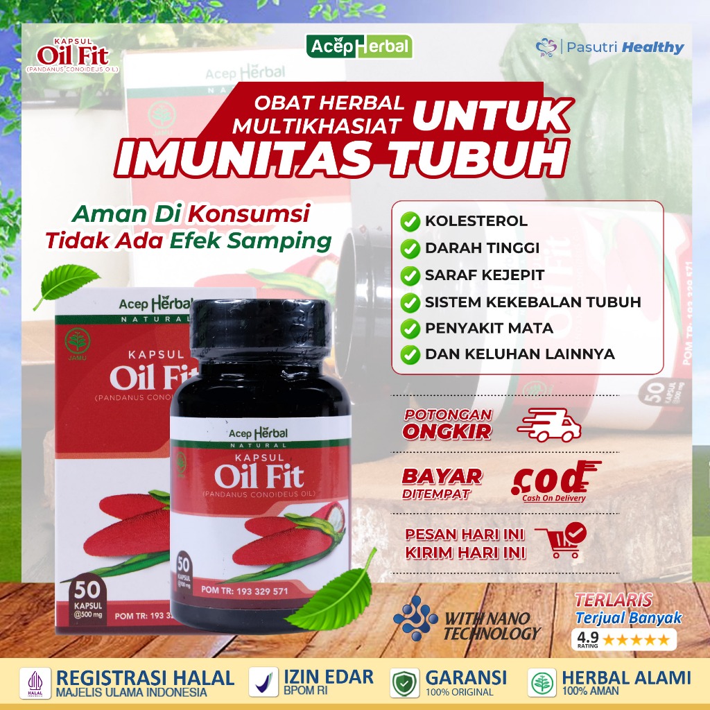 Jual Kapsul Oil Fit Obat Herbal Multikhasiat Ekstrak Buah Merah Papua ...
