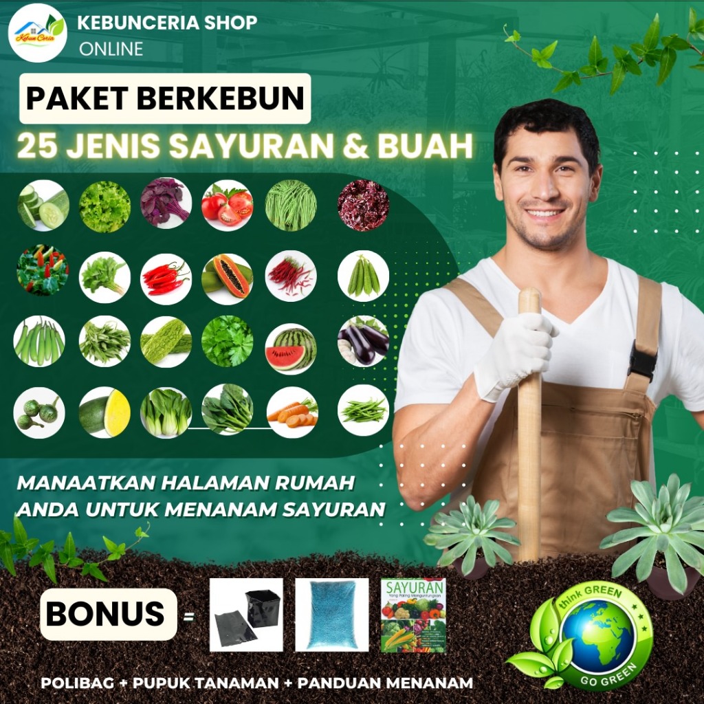 Jual Paket Menanam Di Lahan Sempit - 25 Jenis Benih Sayuran beserta BONUS | Shopee Indonesia