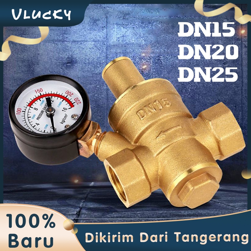 Jual 1 Set Pressure Reducing Valve Kuningan 1/2 3/4 1 Inch Dengan ...