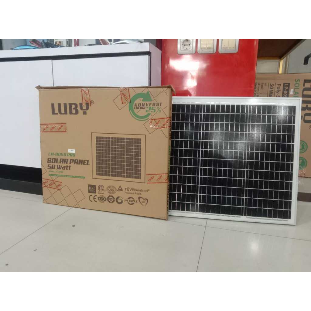 Jual SOLAR PANEL 50W LUBY POLY / 50W PRO LUBY MONO FREE PACKING KAYU ...