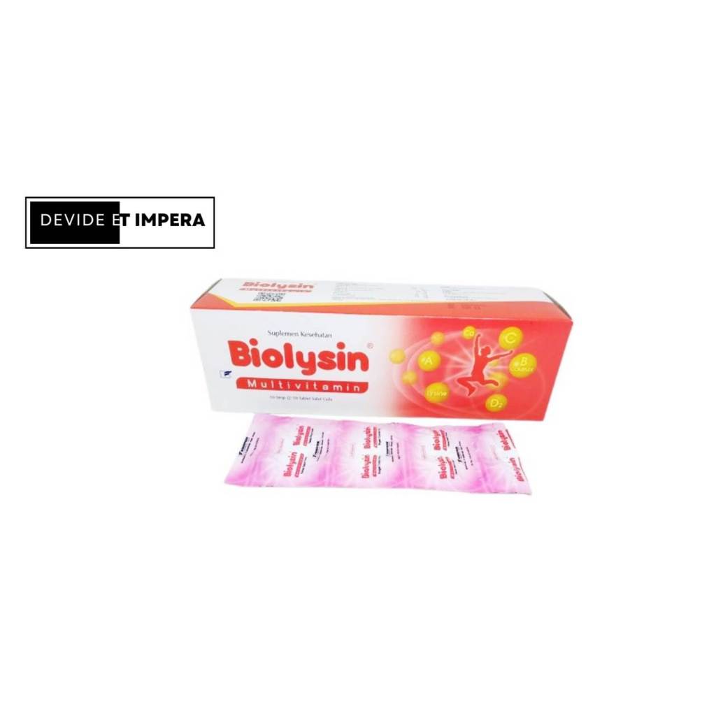 Jual Biolysin multivitamin 1 strip isi 10 kaplet / gizi dan pertumbuhan ...