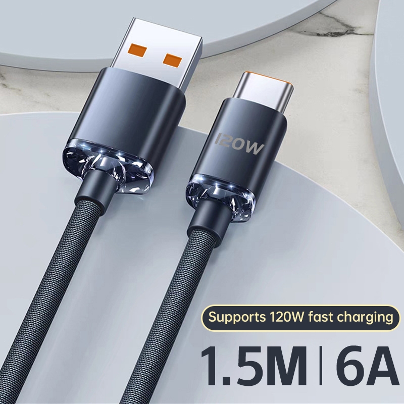 Jual Kabel Data 120W Tipe-C Kabel Pengisian Super Cepat Kabel Pengisian ...