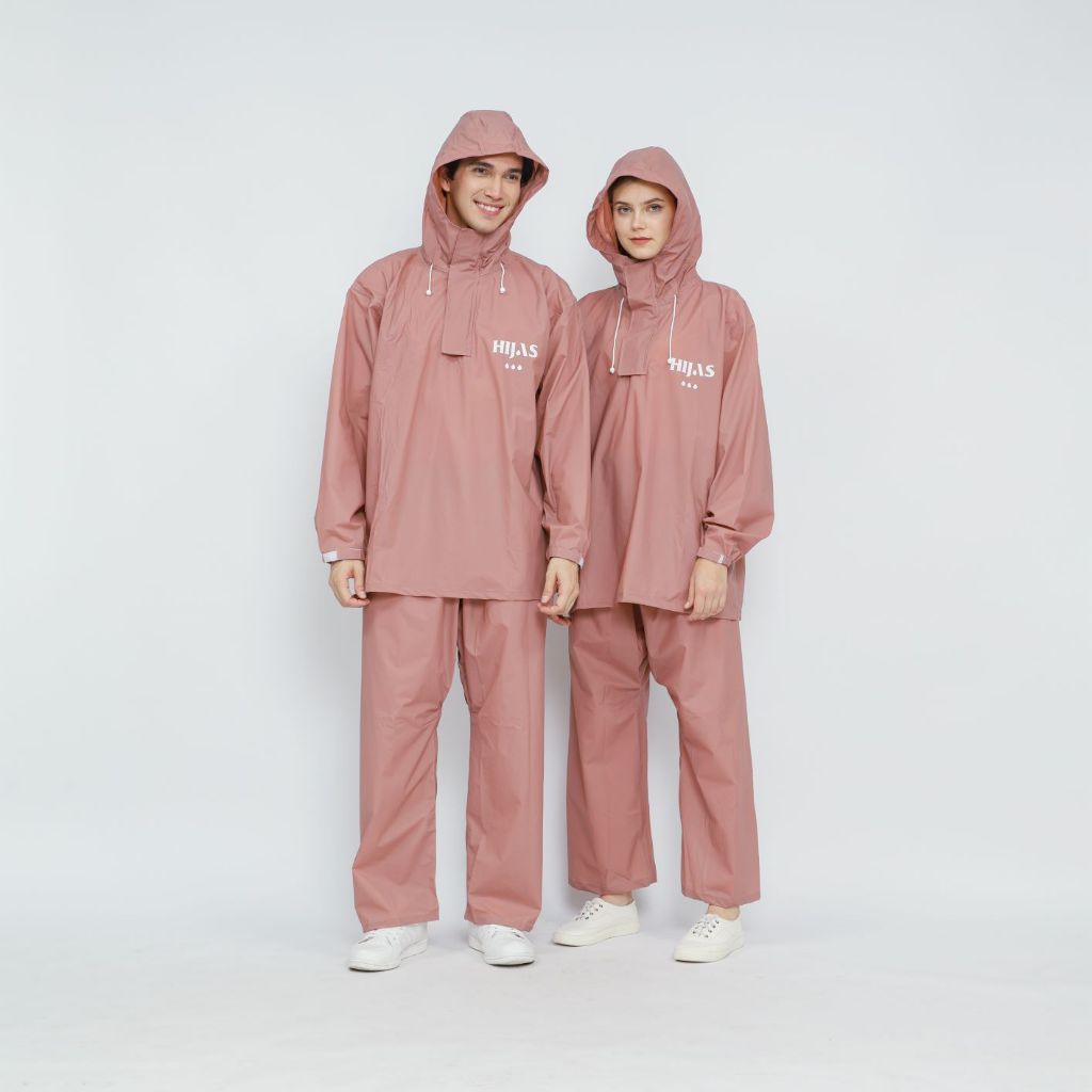 Jual Hijas - Jas Hujan Pvc Pria Wanita Setelan Jumbo Dusty Pink ...