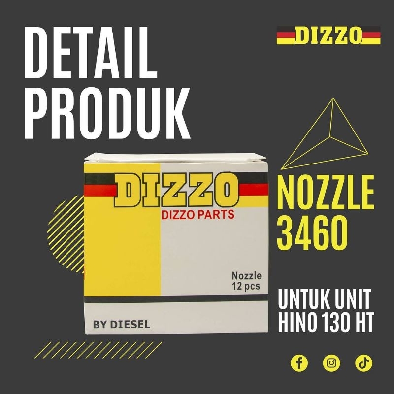 Jual (DIZZO) NOZZLE HINO 130HT 093400-3460 DIZZO DLLA150SND346 | Shopee Indonesia