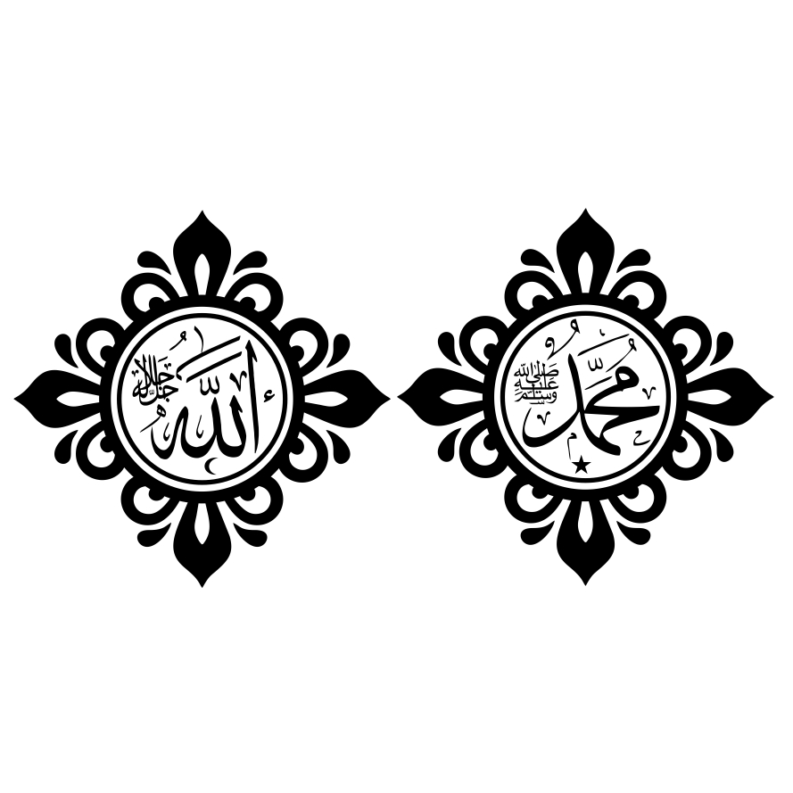 Jual Stiker Kaligrafi Allah Muhammad Kaca Pintu Jendela | Shopee Indonesia