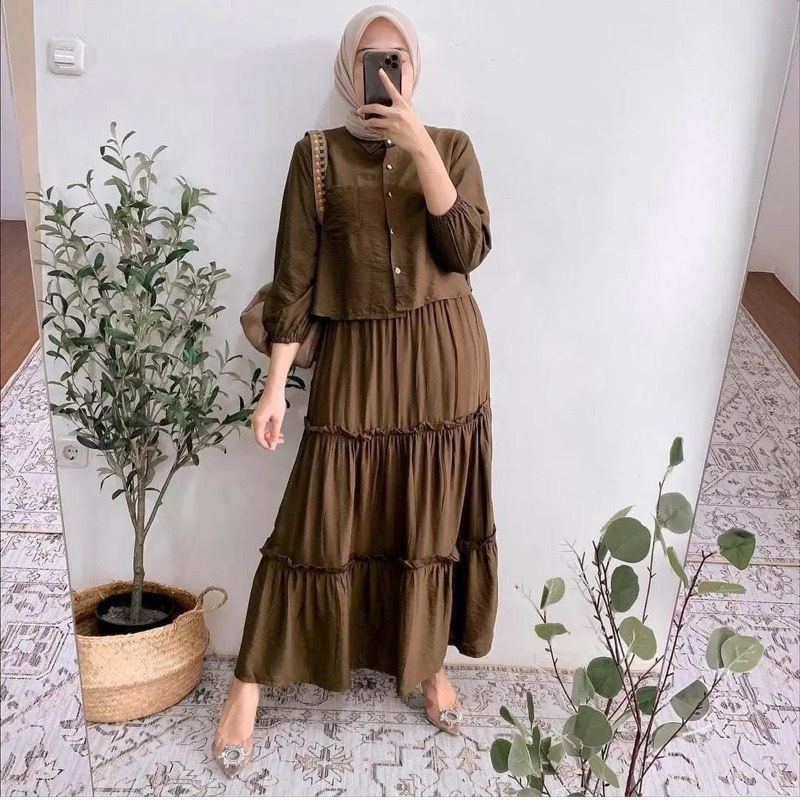 Jual EKSKLUSIF ONE SET MOTIF // SET ROK MOTIF RAYON MIX CRINKLE ...