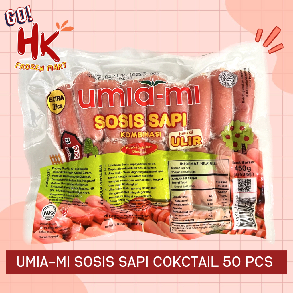 Jual Umiami Sosis Sapi Cocktail isi 50 pcs | sosis bakar mini umia-mi HK Frozen Mart | Shopee ...