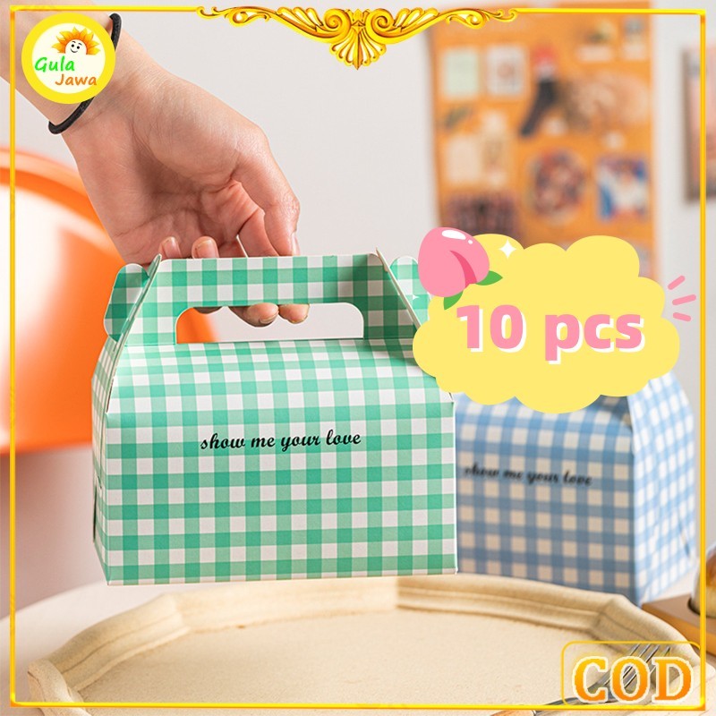 Jual Besar 10pcs Box Kue Gable Box Dus Kue Kotak Hamper Snack Roti ...