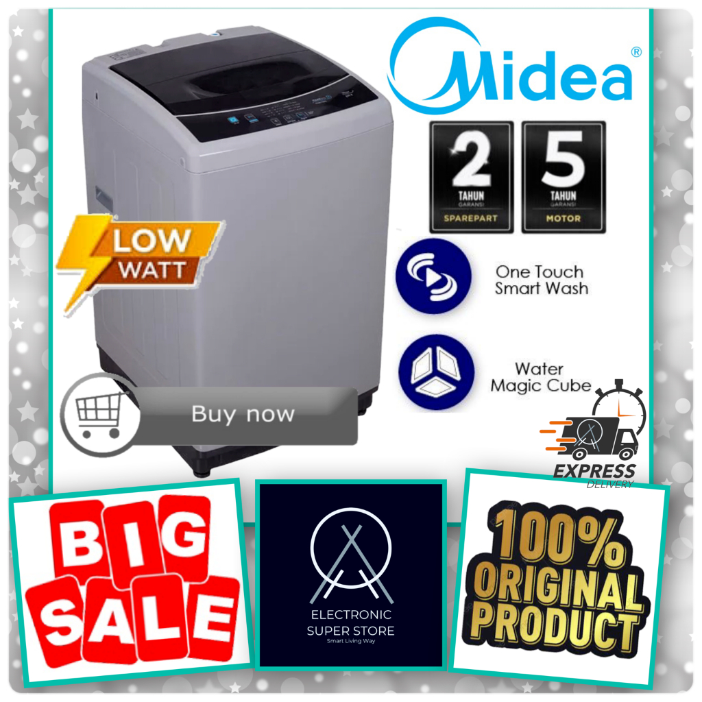 Jual MESIN CUCI MIDEA MA100W85 MA-100W85 MA 100W8 8.5KG ONE TOUCH WASH ...