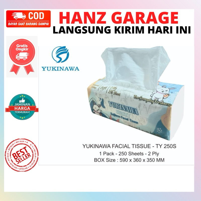 Jual Tisu 250 lembar yukinawa Tissue Yuki 250 sheet 2ply tisue Facial ...