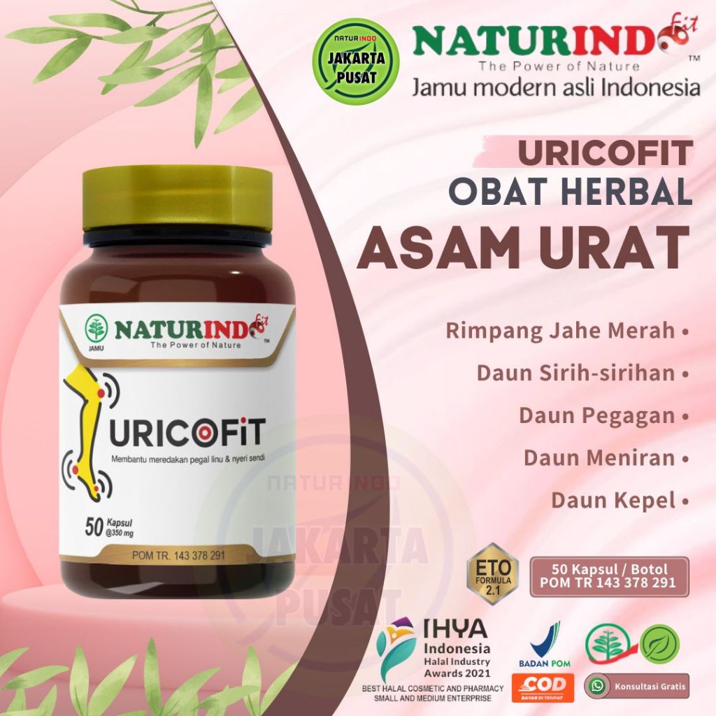 Jual Naturindo Uricofit Herbal Obat Jamu Mengobati Menurunkan Kadar ...