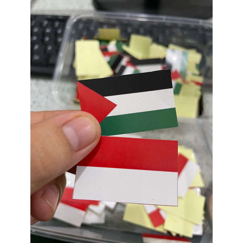 Jual 10 Pcs Stiker Pipi Bendera Palestina & Bendera Indonesia | Stiker ...