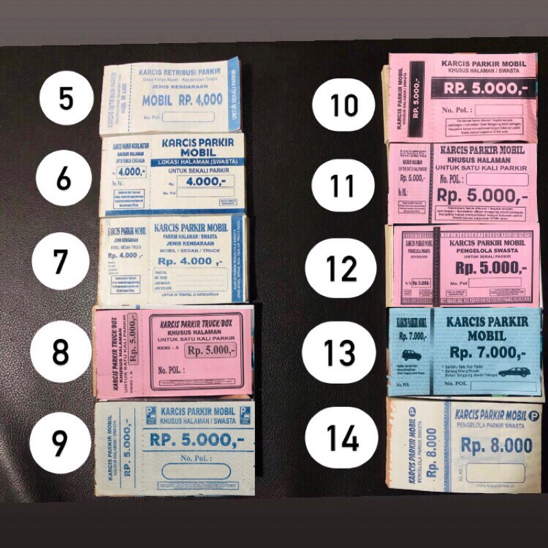 Jual KARCIS PARKIR MOBIL TRUK 4000 5000 6000 7000 8000 10000 | Shopee ...