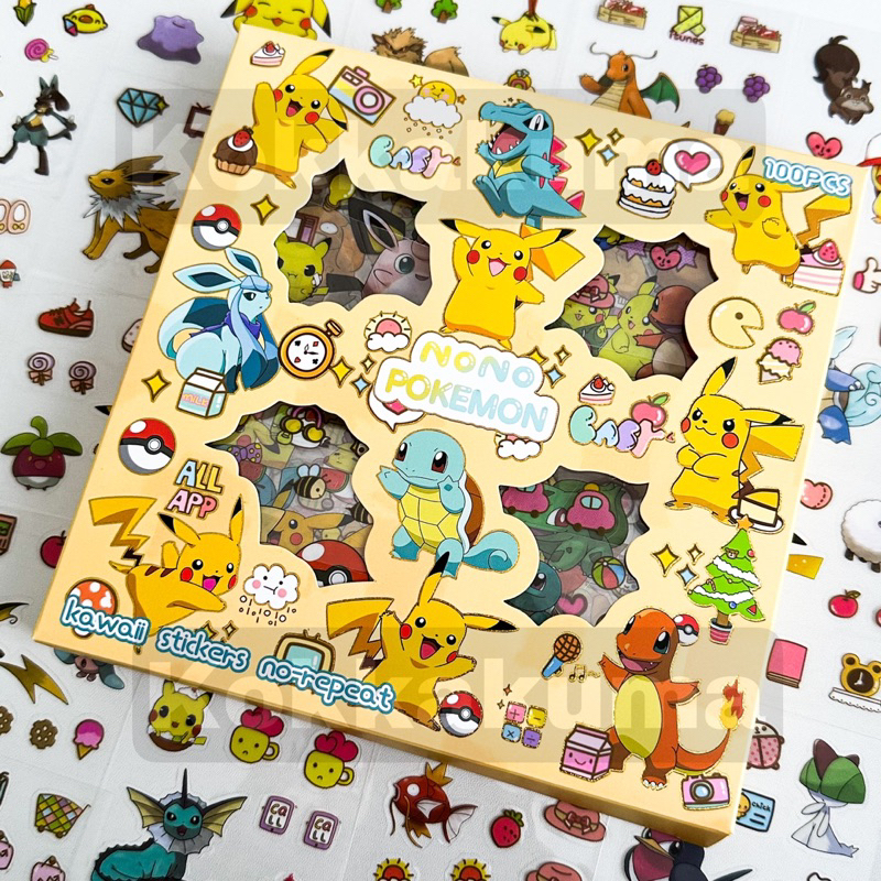 Jual ( KKM ) NONO POKEMON Aesthetic Sticker Box Karakter Anak Korea ...