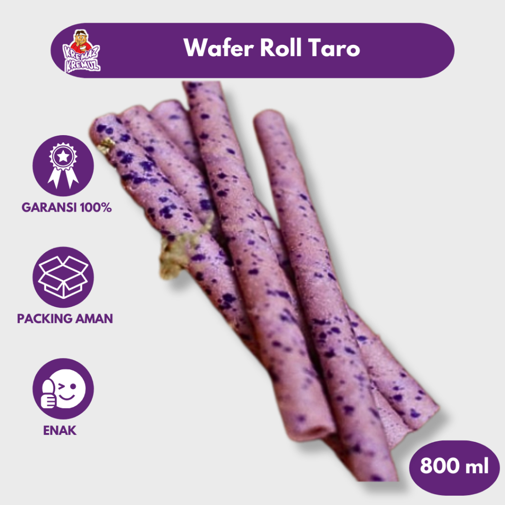 Jual Wafer Roll Rasa Taro Kemasan Toples 800ml | Shopee Indonesia
